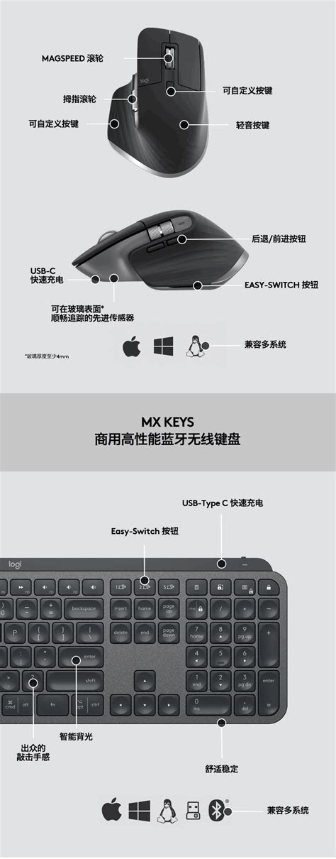 罗技大师系列mx Keys第二代商用键鼠套装master3s无线蓝牙办公 阿里巴巴