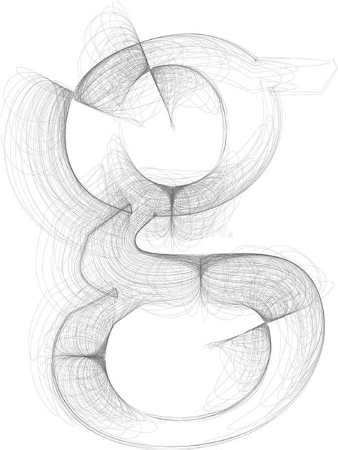 Doodle Digital Drawn Sketch Letter G Stock Vector Illustration Of