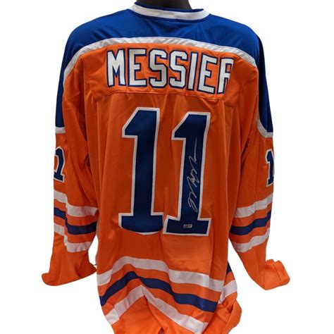Mark Messier Autographed Edmonton Oilers Orange Jersey Steiner Cx Bg