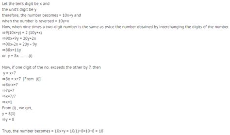 Nine Times A Two Digit Number Is The Same As Twice The Number Obtained