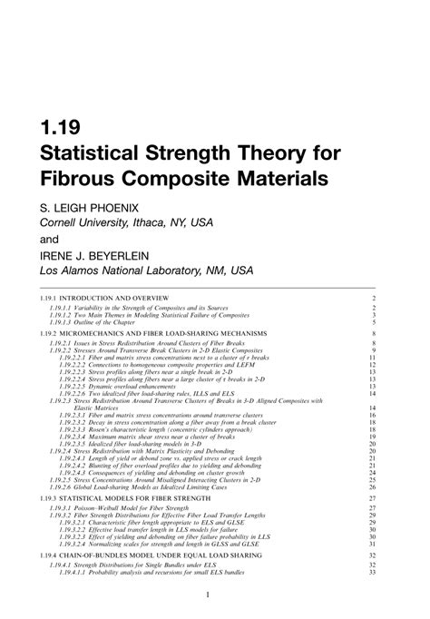Pdf Statistical Strength Theory For Fibrous Composite Materials