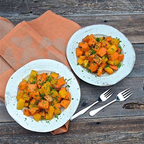 Roasted Butternut Squash And Sweet Potatoes Olive Oil And Lemons