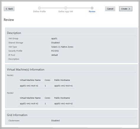 Create An App Vm Group Profile Bui Oracle® Minicluster S7 2