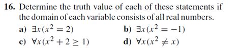solved 16 determine the truth value of each of these