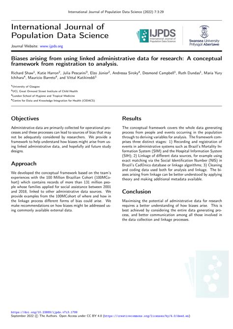Pdf Biases Arising From Using Linked Administrative Data For Research