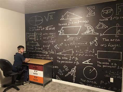 Chalkboard Math Mural On My Nerds Wall Chalkboard Decor Nerd Room School Murals Chalkboard Math Mural On My Nerds Wall Chalkboard Decor Nerd Room School Murals