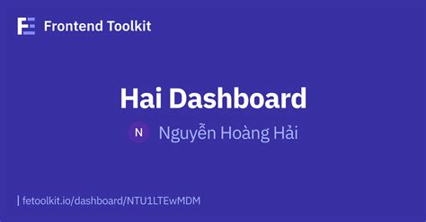 Hai Dashboard Frontend Toolkit