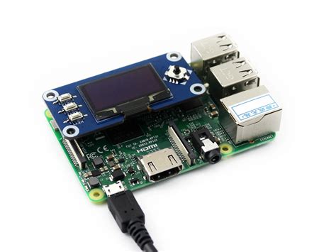 Waveshare 1 3นว OLED Display HAT สำหรบ Raspberry Pi 128 64พกเซล SPI
