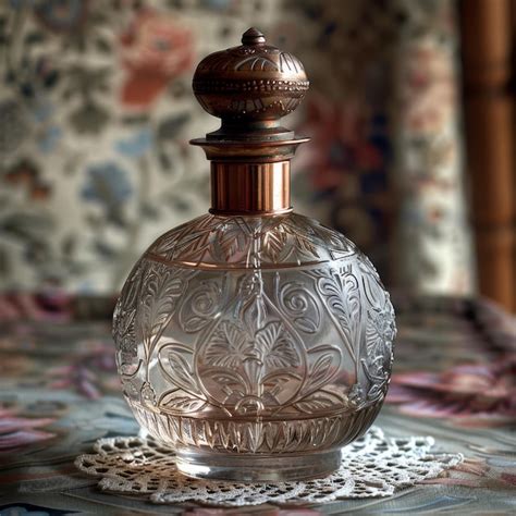 Premium Photo Vintageinspired Perfume Bottle With Etched Glass And
