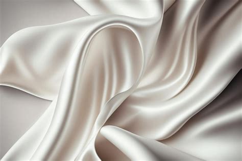 Premium AI Image AI Generated Beautiful Elegant White Soft Silk Satin Fabric Background With