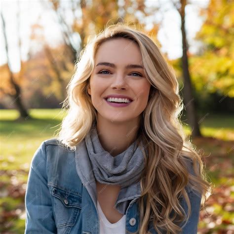 Premium Photo Beautiful Model Smiling With Pleasure On Nice Sunny