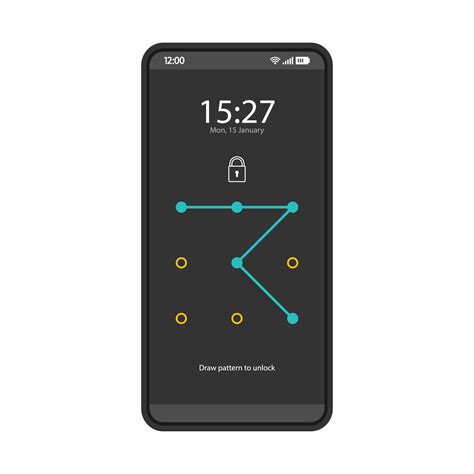 Lock Screen Smartphone Interface Vector Template Pattern Password