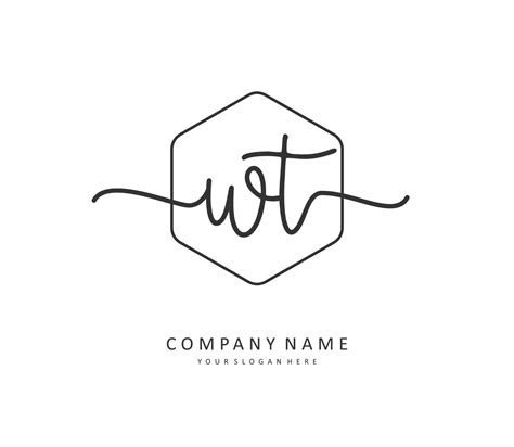 W T WT Initial Letter Handwriting And Signature Logo A Concept