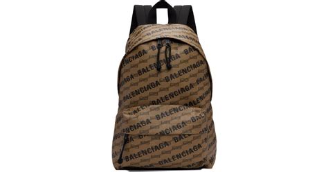 Balenciaga Brown Signature Logo Backpack Lyst