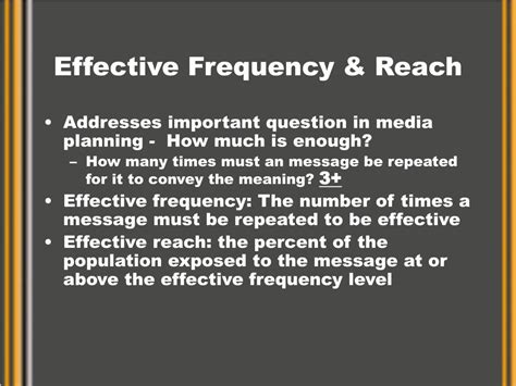 PPT Reach And Frequency Reach Curves And Effective Frequency PowerPoint Presentation ID