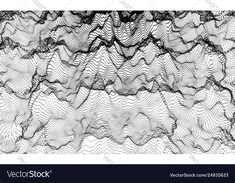 Array With Dynamic Particles 3d Grid Surface Vector Image