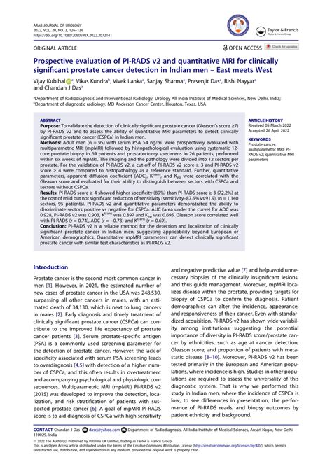 Pdf Prospective Evaluation Of Pi Rads V2 And Quantitative Mri For Clinically Significant