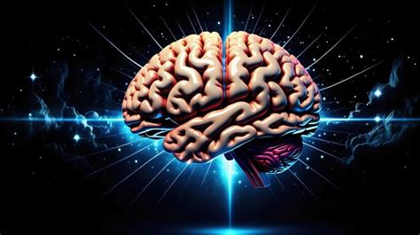 A Glowing Human Brain Against Dark Background Premium Ai Generated Image