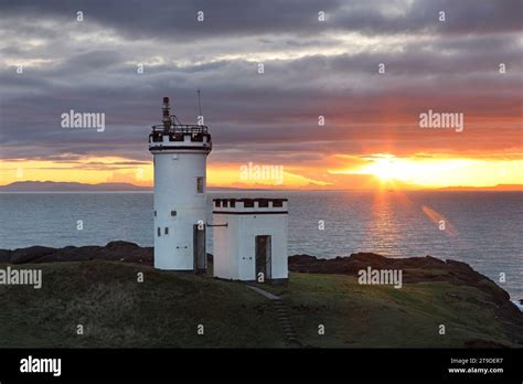 Elie Ness Lighthouse At Sunset Ruby Bay Elie Fife Scotland Uk