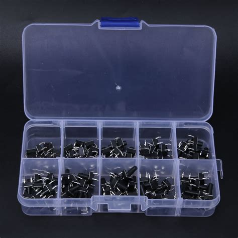 Interruptor De Botón Táctil 100 Piezas 10 Valores 6x6x43 13 Mm