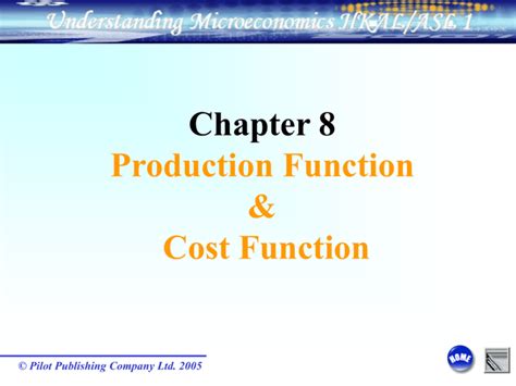 Chapter Production Function Cost Function