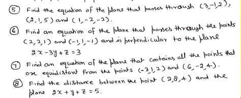 solved 5 ﻿find the equation of the plane that passes