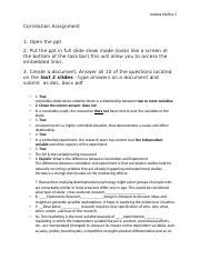 Correlation Assignment Docx Andrea Molina Correlation Assignment Open The Ppt Put