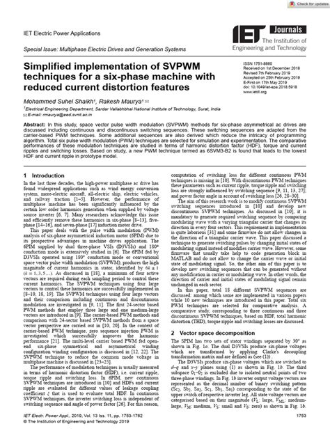Iet Electric Power Appl 2019 Shaikh Simplified Implementation Of
