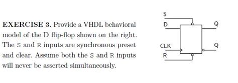 Solved EXERCISE 3 Provide A VHDL Behavioral Model Of The D Chegg Com
