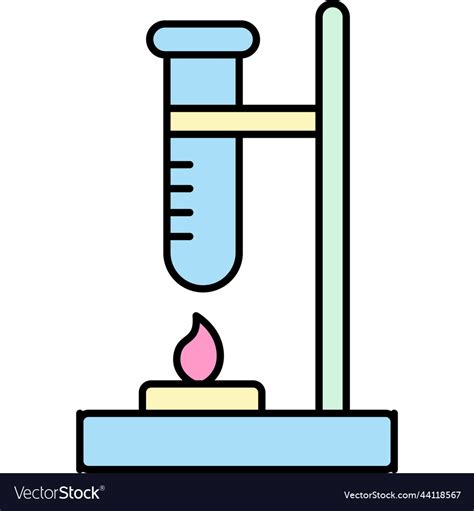 Flask Heated Above Fire Reaction Icon Royalty Free Vector