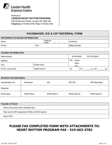 London Health Sciences Centre Pacemaker Icd Crt Eform 2024 The Oscar Galaxy
