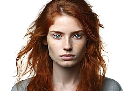 Premium Ai Image Portrait Of A Redhaired Girl With Freckles On Her Face