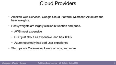 lecture 6 infrastructure and tooling full stack deep learning spring