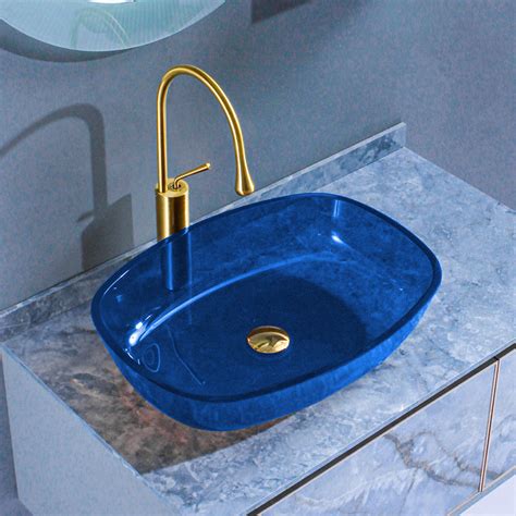 Contemporary Bathroom Sink Glass Oval Shape Vessel Bathroom Sink With