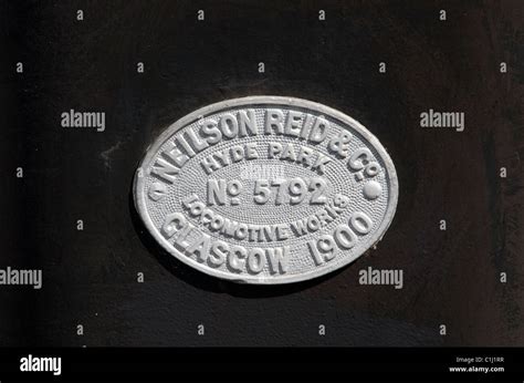 Neilson Reid And Co Glasgow Makers Plate On Steam Locomotive No 70 At Livingstone Railway Museum