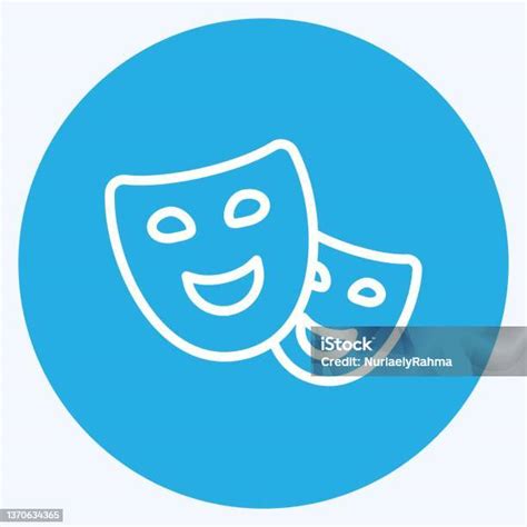 Ikon Teater Dalam Gaya Mata Biru Trendi Terisolasi Dengan Latar