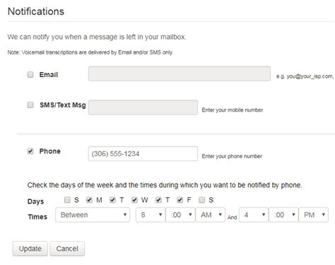 Setting Up Voice Mail Notifications By Email Text Message Or Phone Old Platform Support
