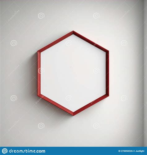 Wall Poster Mockup Small Red Tinted Pentagon With A Thick Border Ai