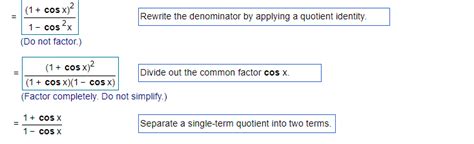 Solved Verify The Identity 1 Cos X 1 Cos X Csc X