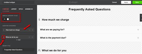 setting up questions and question categories with faq elfsight help