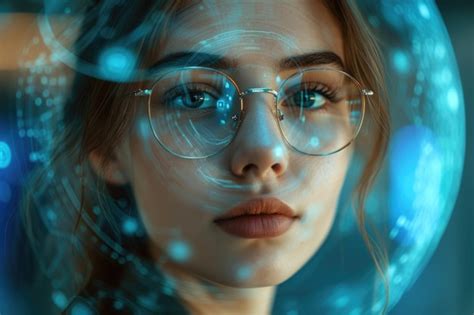 Premium Photo Face Recognition Biometric Verification For The Safety Of A Young Entrepreneur