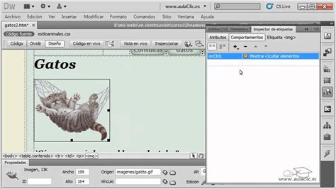 Curso De Dreamweaver Cs5 15 Insertar Comportamientos Youtube