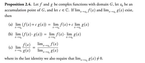 Solved Proposition Let F And G Be Complex Functions Chegg