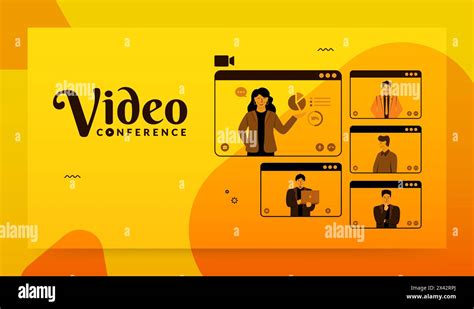 Group Of People On Computer Screen Taking Together Video Conferencing