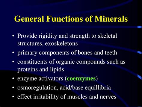 Minerals And Their Functions