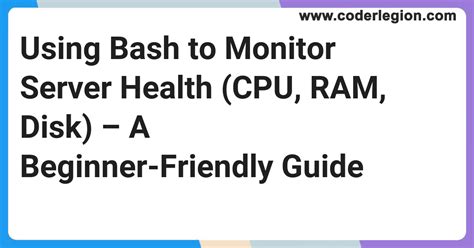 Using Bash To Monitor Server Health Cpu Ram Disk A Beginner