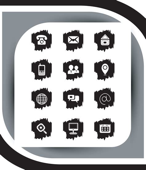 Contact Related Icon Set Essential Flat Stroke Circular Web Icon Set