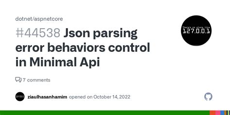 json parsing error behaviors control in minimal api · issue 44538