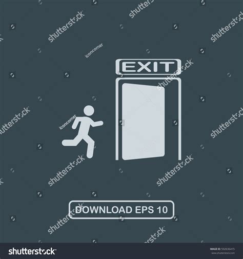 Running Man Exit Icon Vector Stock Vector Royalty Free 592636415 Shutterstock