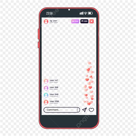 Mobile Ui Interface Vector Hd Png Images Gradient Instagram Live Frame